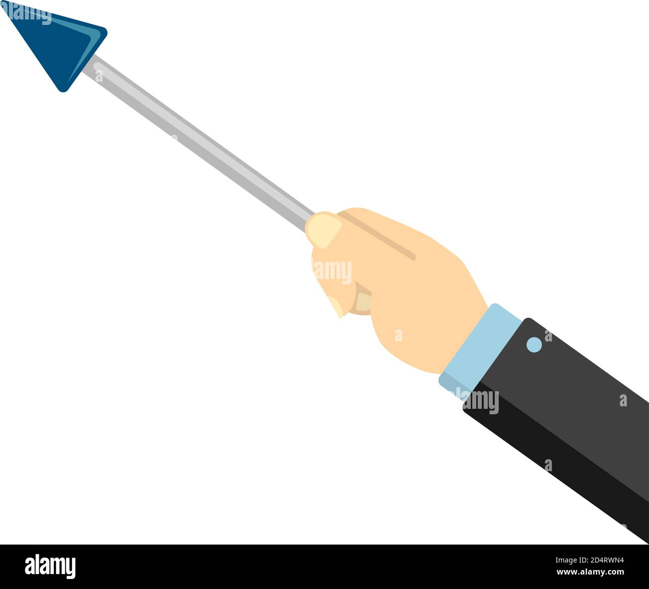 Hand holding pointing stick vector illustration / business person Stock ...