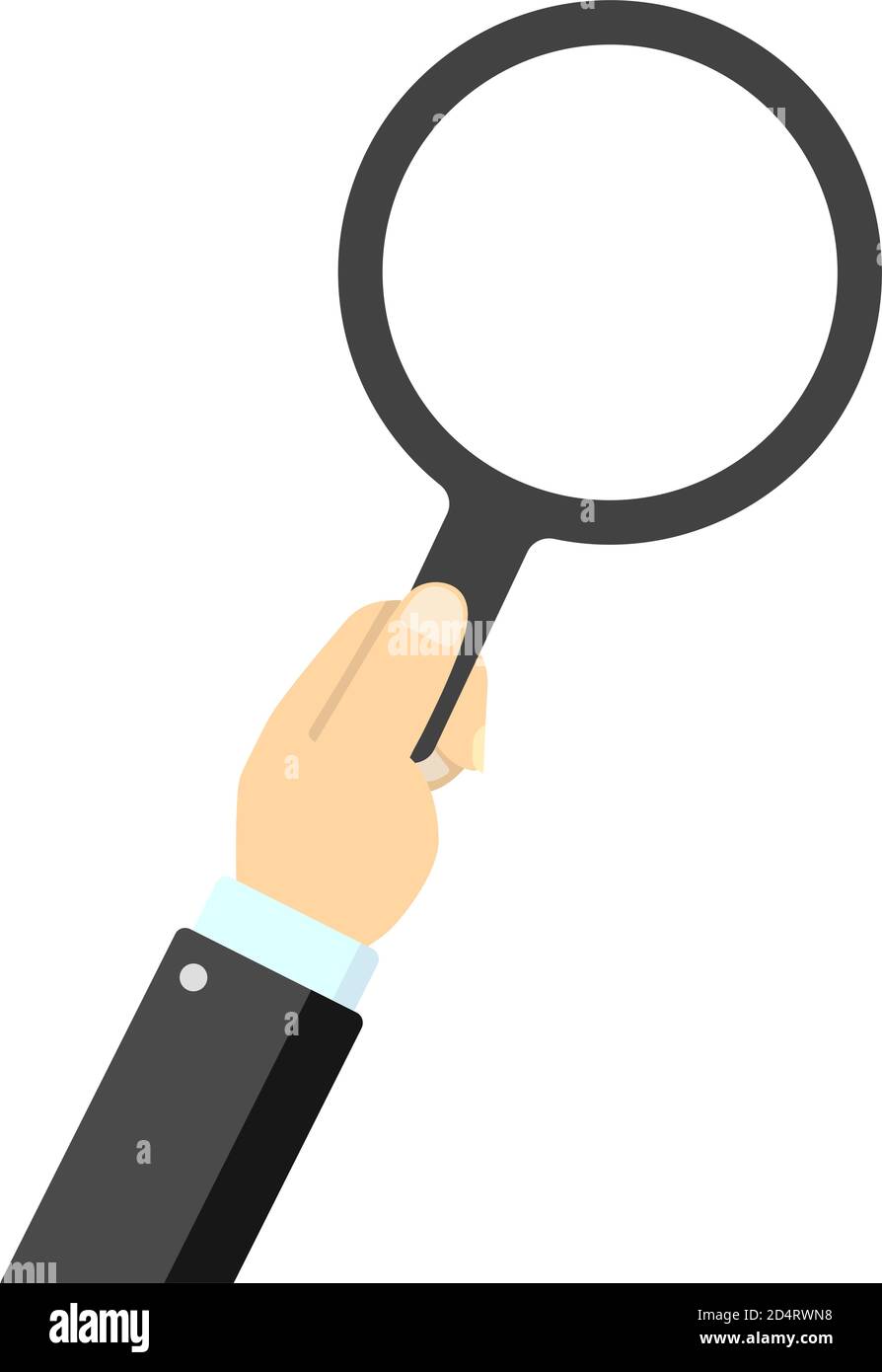 Magnifying Glass With Hand Vector