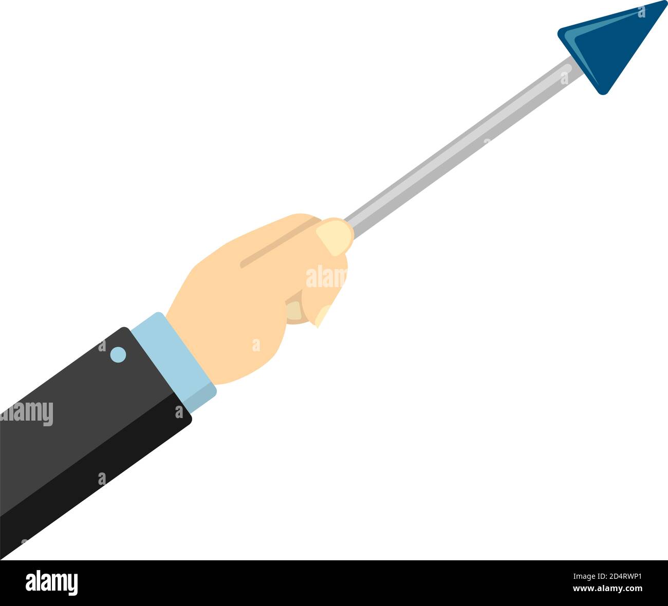 Hand holding pointing stick vector illustration / business person Stock ...