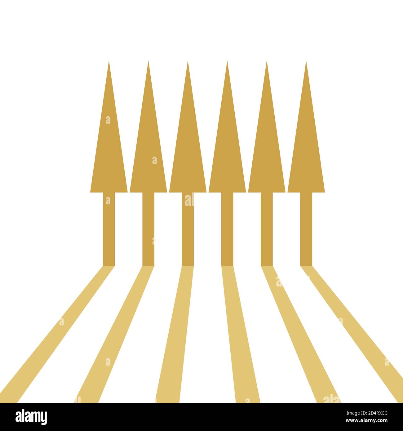 A group of upward pointing golden arrows Stock Photo - Alamy