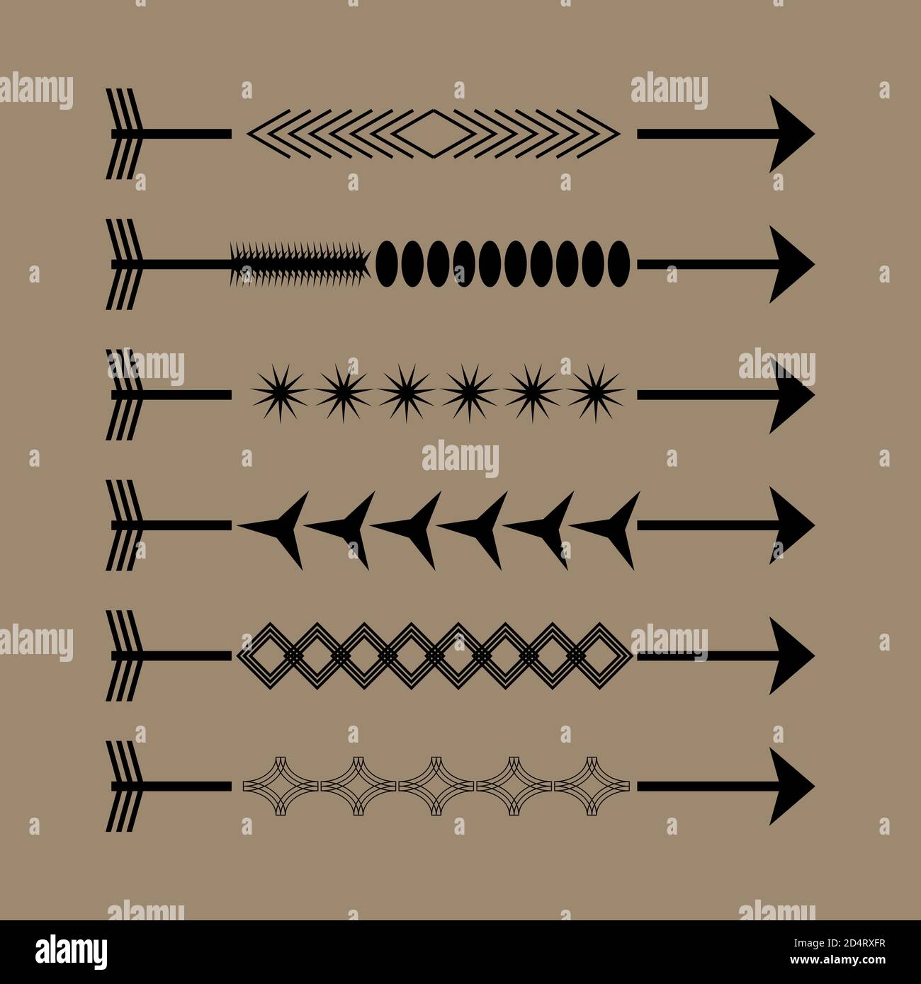 An abstract set arrow shapes against a neutral beige background Stock ...