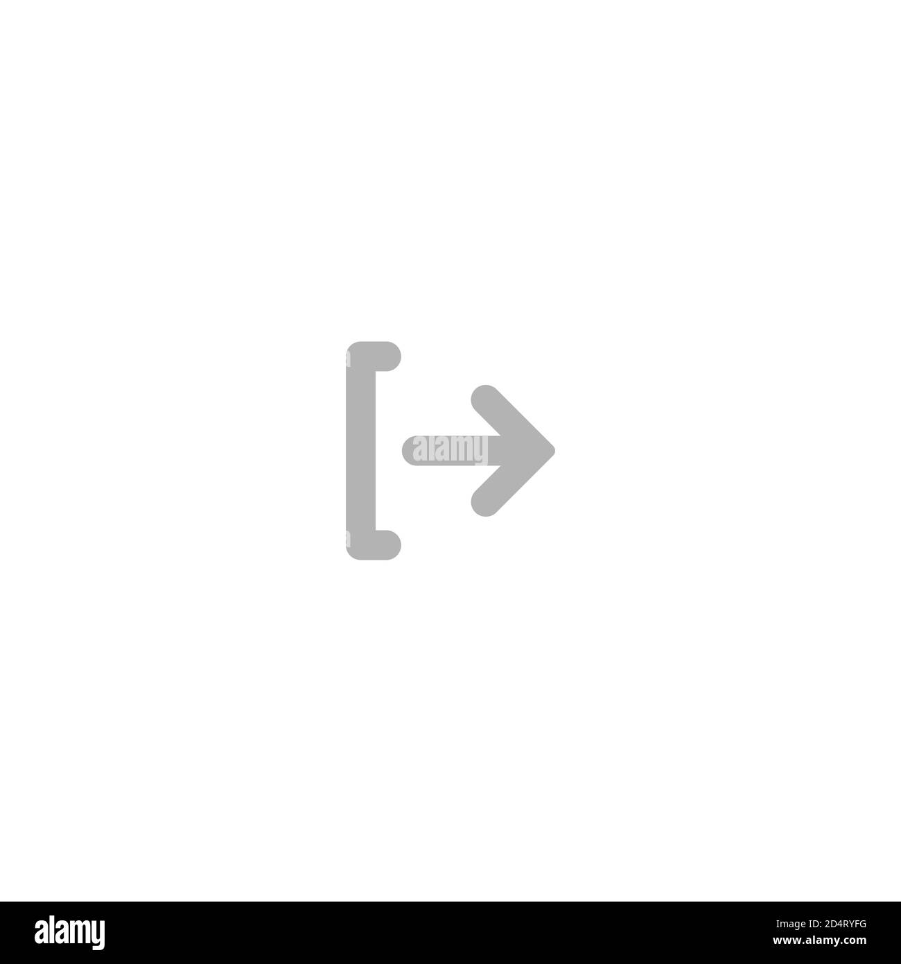 Exit or logout, log off icon. Isolated on white. grey rounded right ... Exit or logout, log off icon. Isolated on white. grey rounded right ...