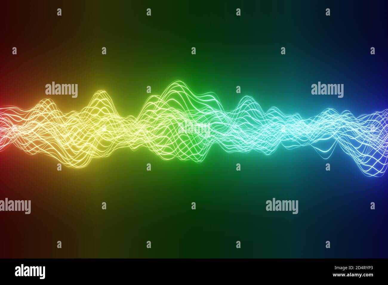 Illustration of colorful sound waves on a dark background - great for ...