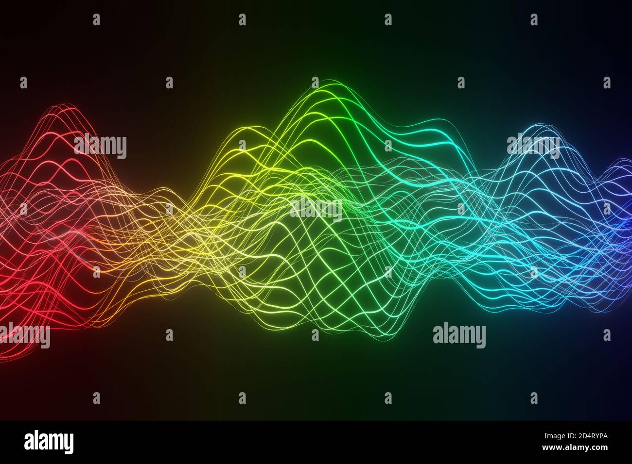 Illustration of colorful sound waves on a dark background - great for ...