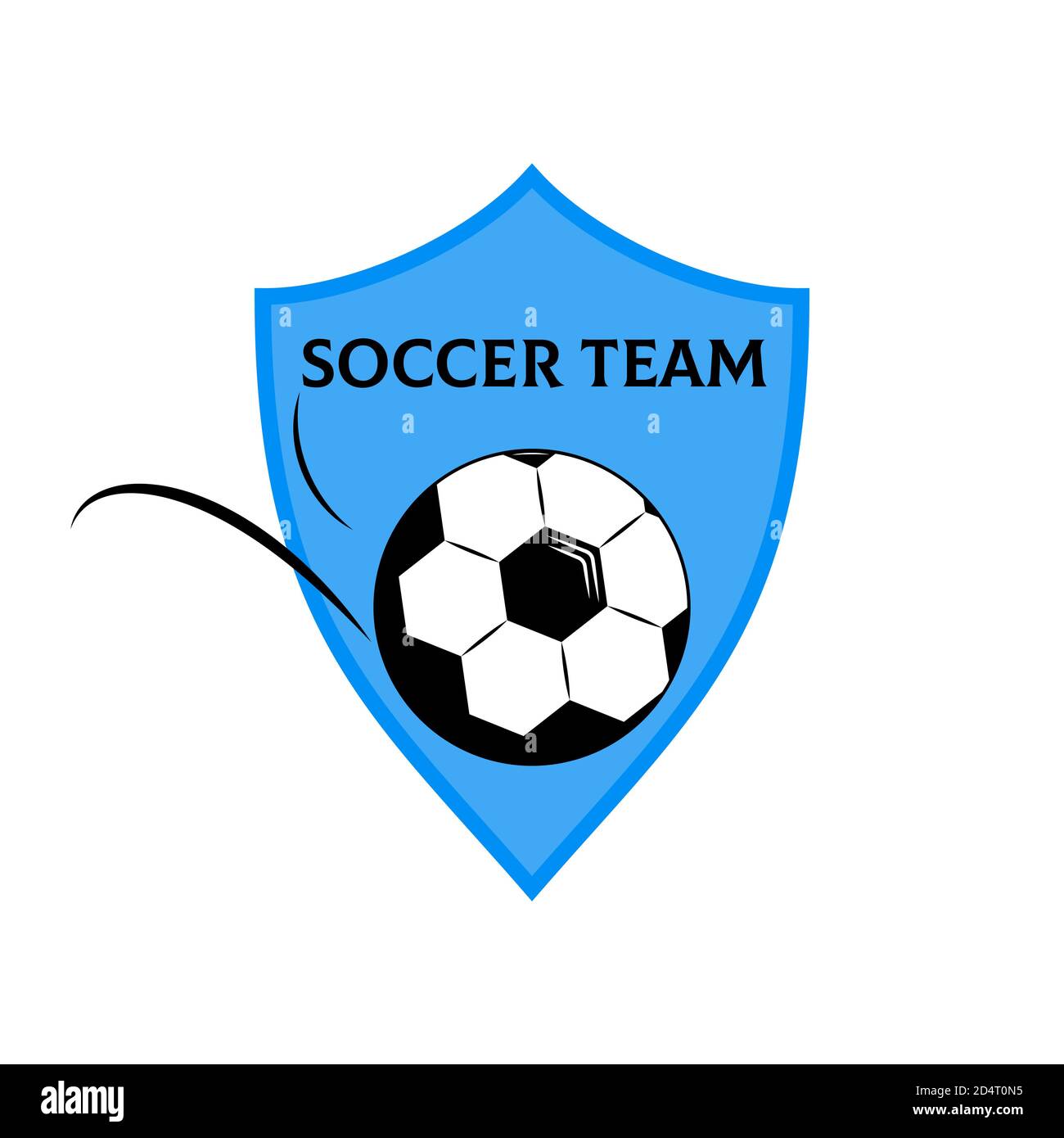 Soccer football logo design with ball on shield. Simple vector soccer ...