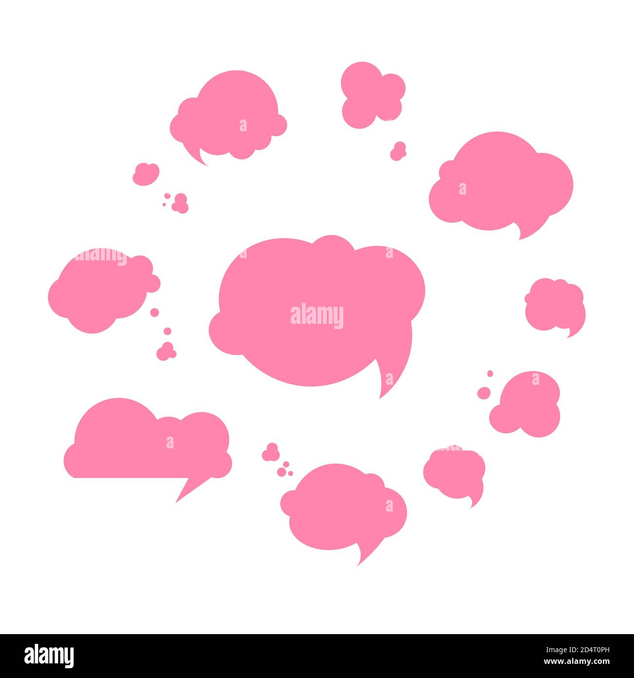 Pink Speech bubble. Dream cloud. Talk balloon. Quote box. Text ...