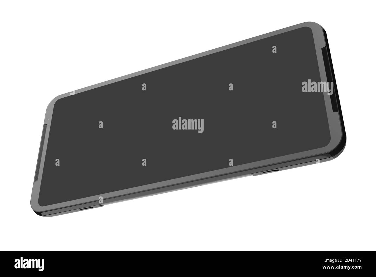 Front view of black smartphone with empty screen, concept of mobile ...