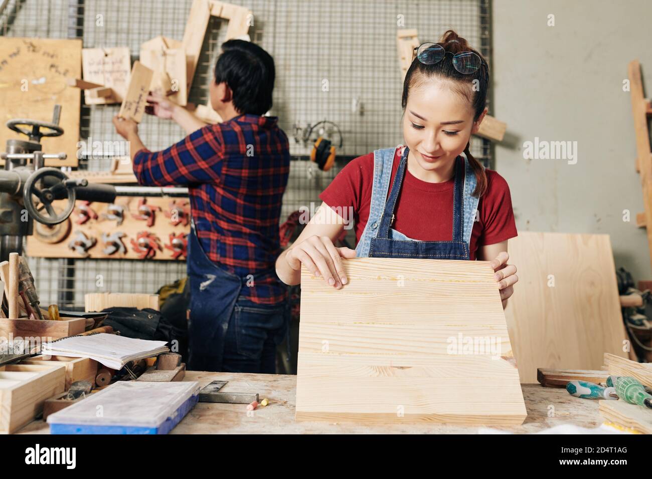 Mature carpenter making furniture hi-res stock photography and images ...