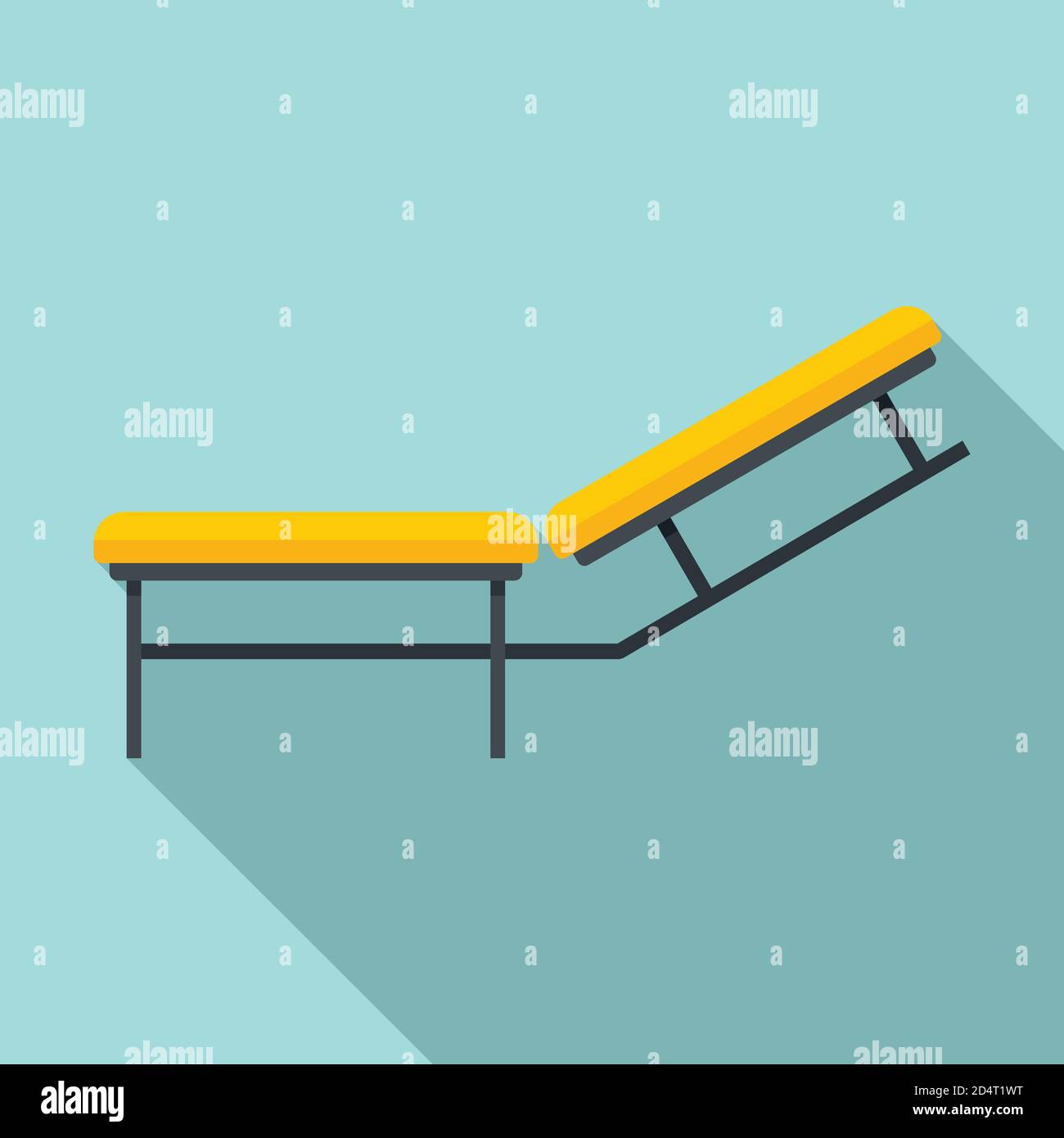 Tattoo studio client bed icon. Flat illustration of tattoo studio ...