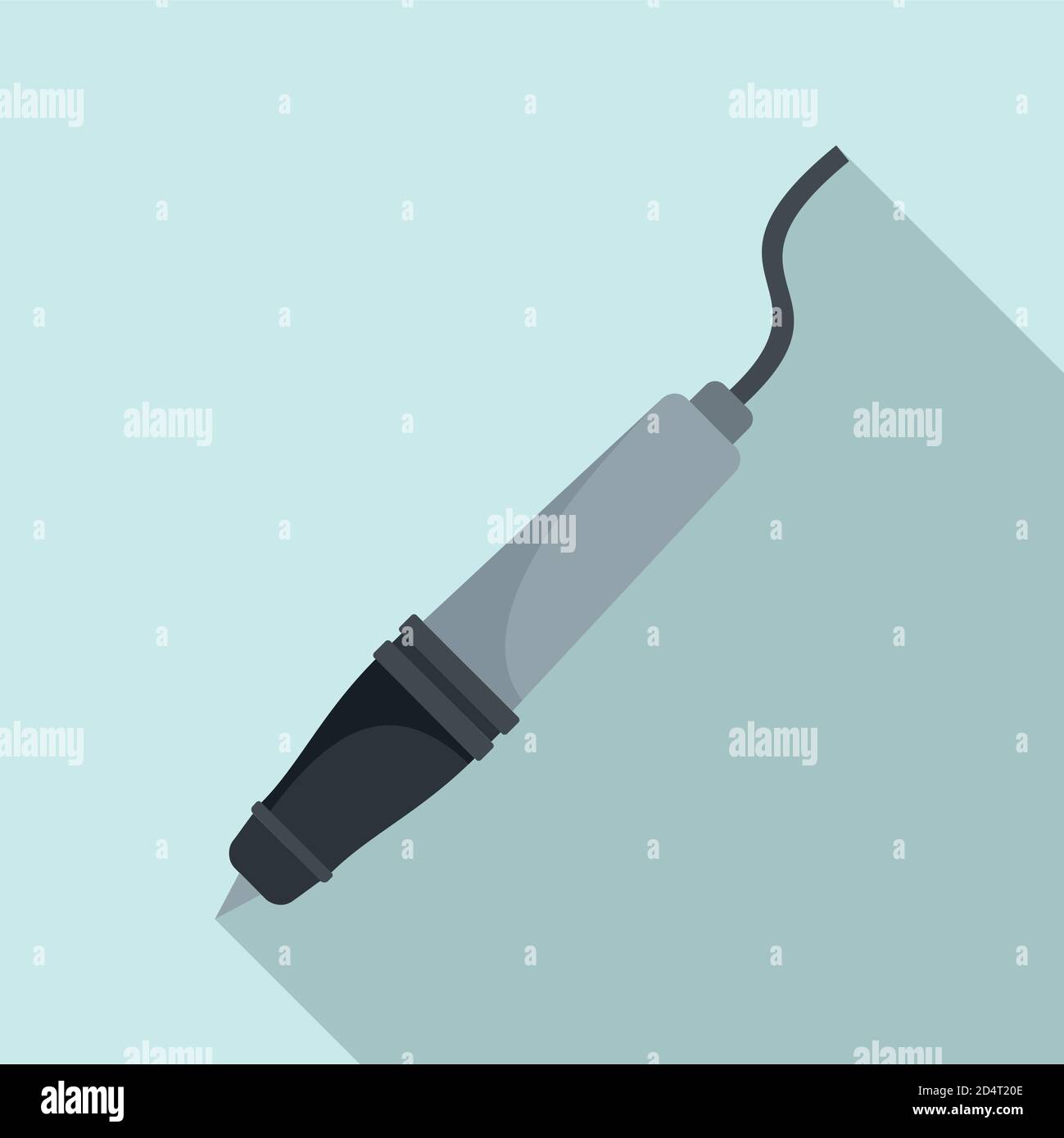 Tattoo machine pen icon. Flat illustration of tattoo machine pen vector ...