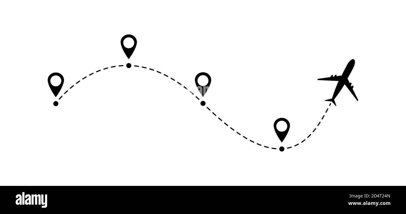 Flight Route Map Black and White Stock Photos & Images - Alamy