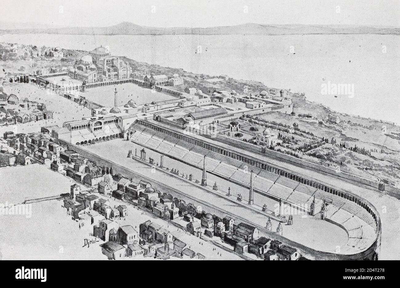 Hippodrome, Imperial Palace and Hagia Sophia in the 10th century ...