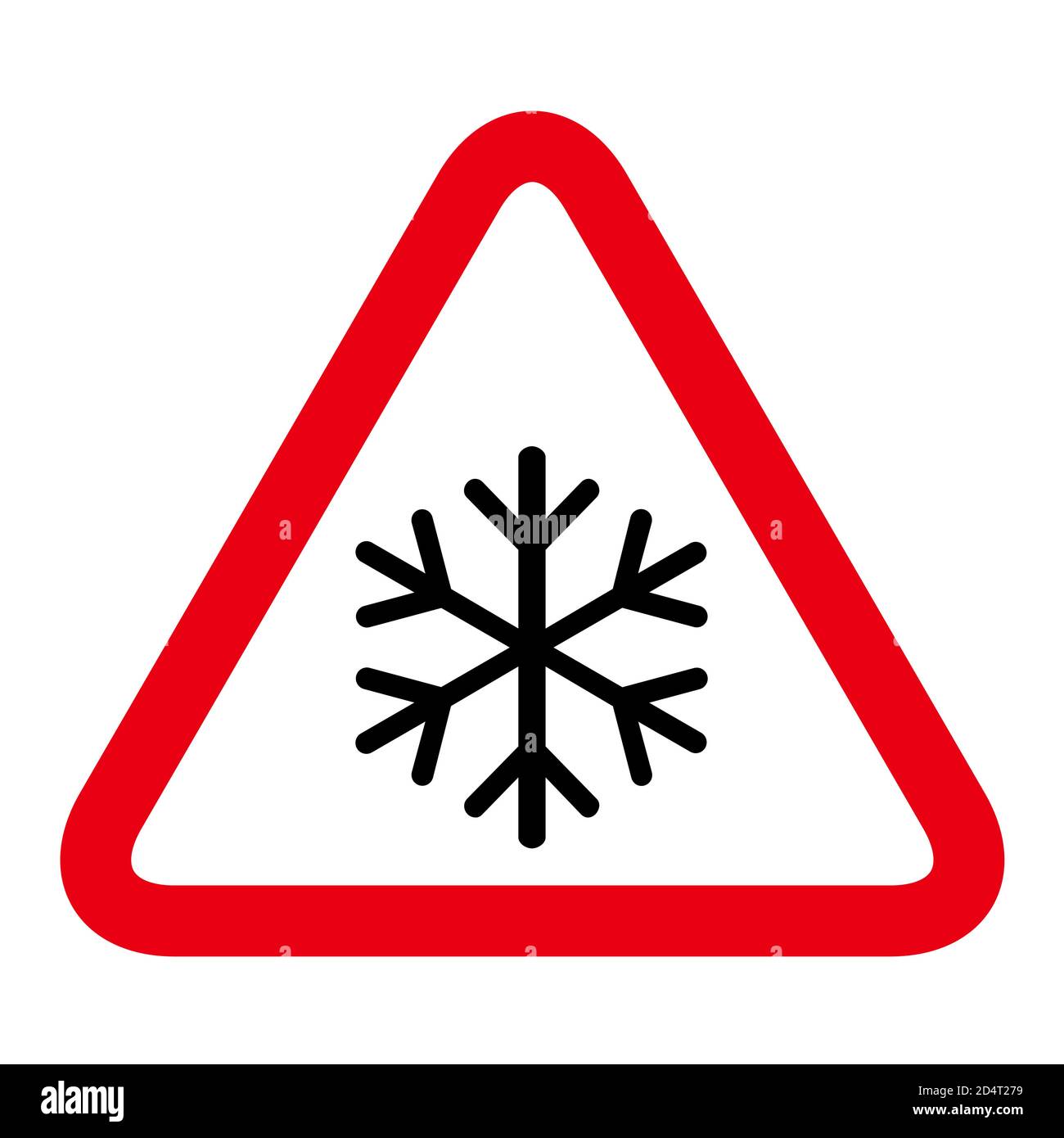 Snow winter icon, danger ice flake sign, risk alert vector illustration ...