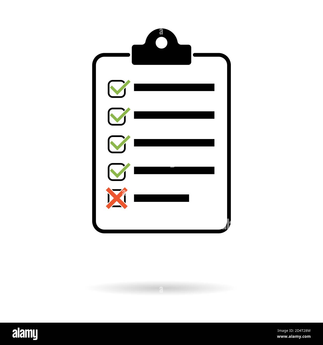 Check List Checklist Flat Web Icon With Shadow Mark Symbol Document 