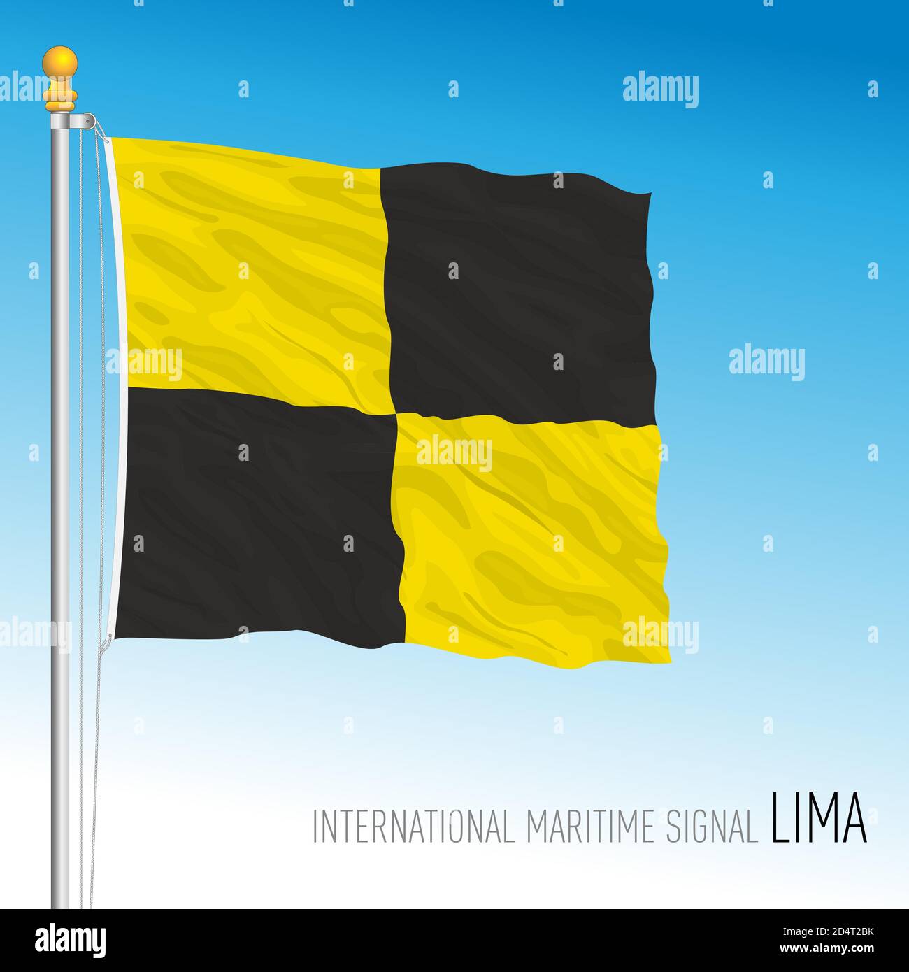 Lima flag, international maritime signal, vector illustration Stock ...