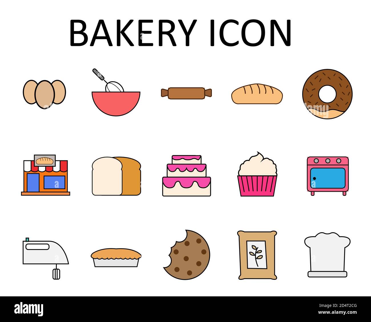 Illustration Vector Design Of Bakery Icon Set Stock Vector Image Art illustration-vector-design-of-bakery-icon-set-stock-vector-image-art