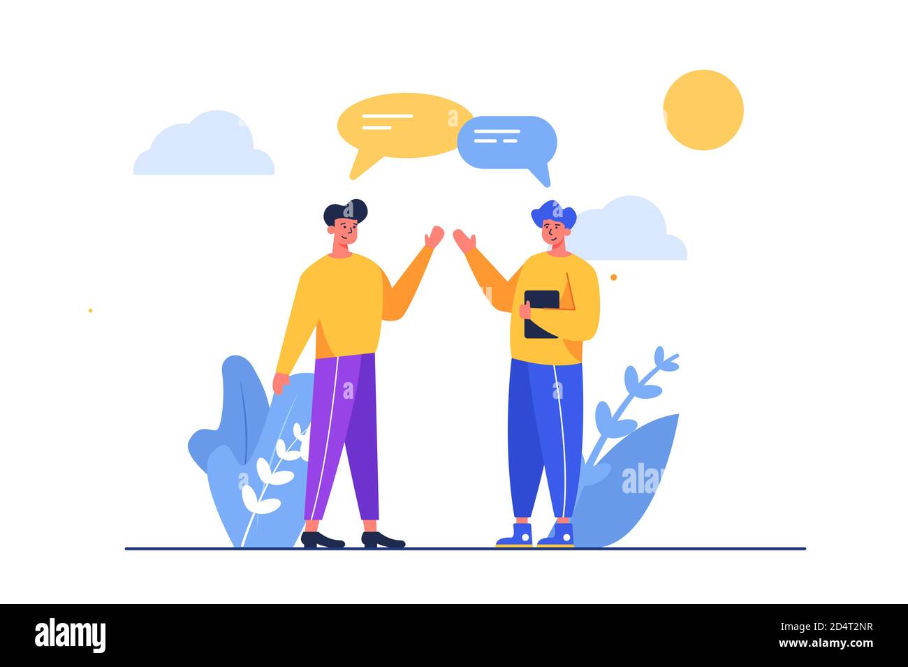 Two friends meet city Stock Vector Images - Alamy