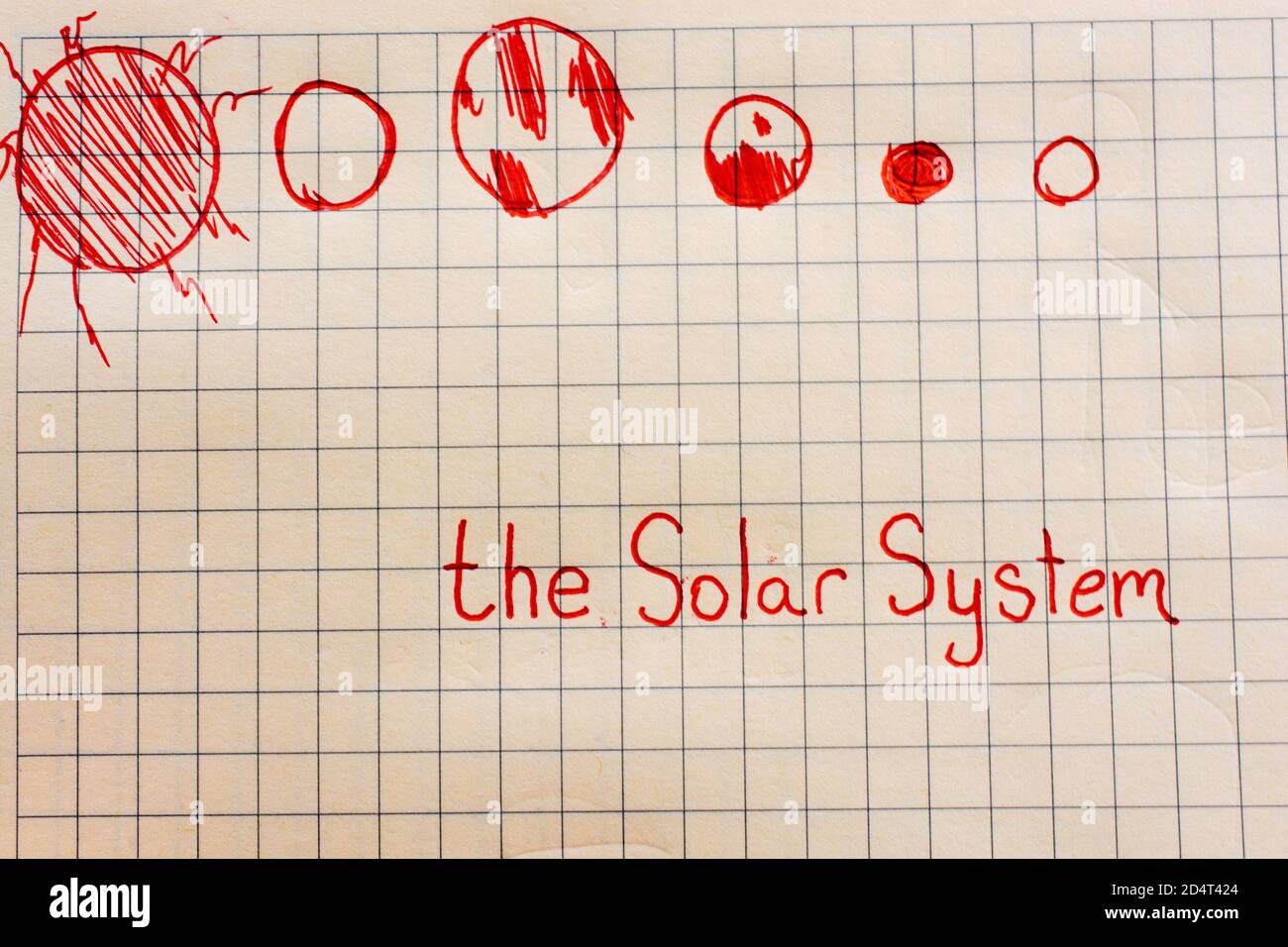 Solar system simple doodle drawing Stock Photo - Alamy
