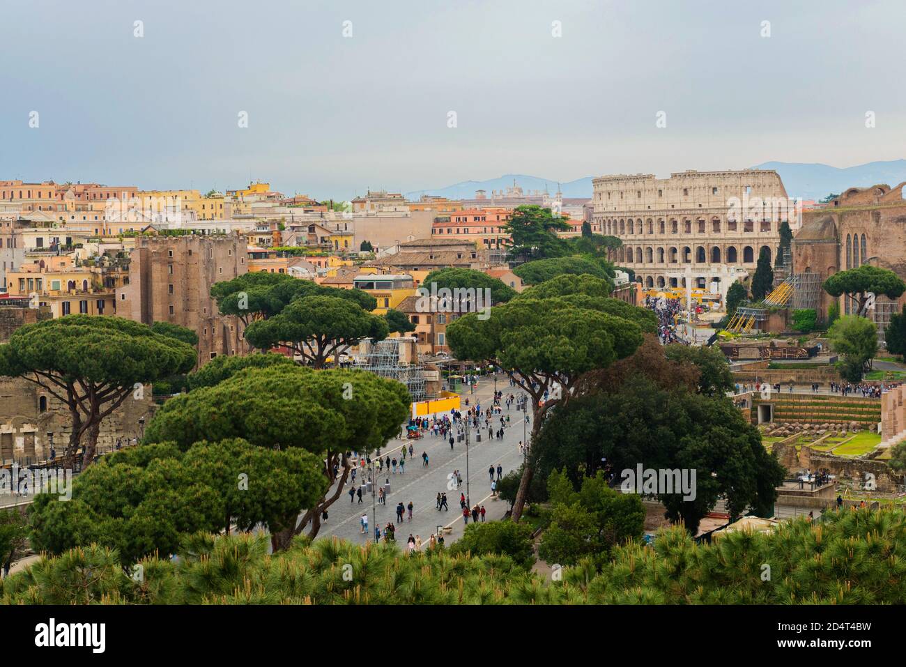 ROME, ITALY - APRILL 21, 2019: Aerial scenic view of Rome, Italy ...