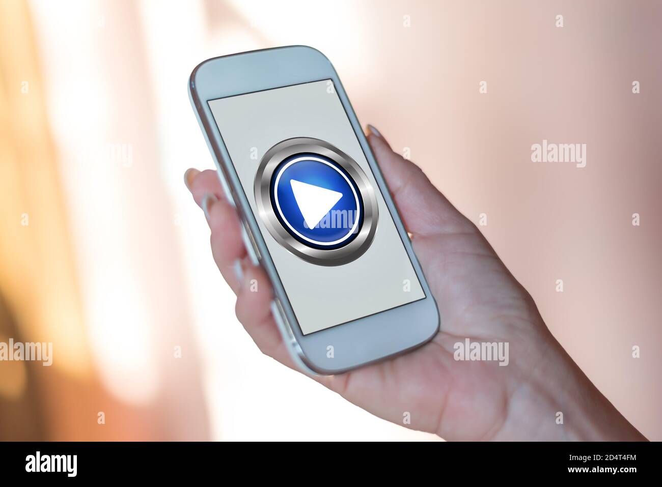 Smartphone screen displaying a play concept Stock Photo - Alamy