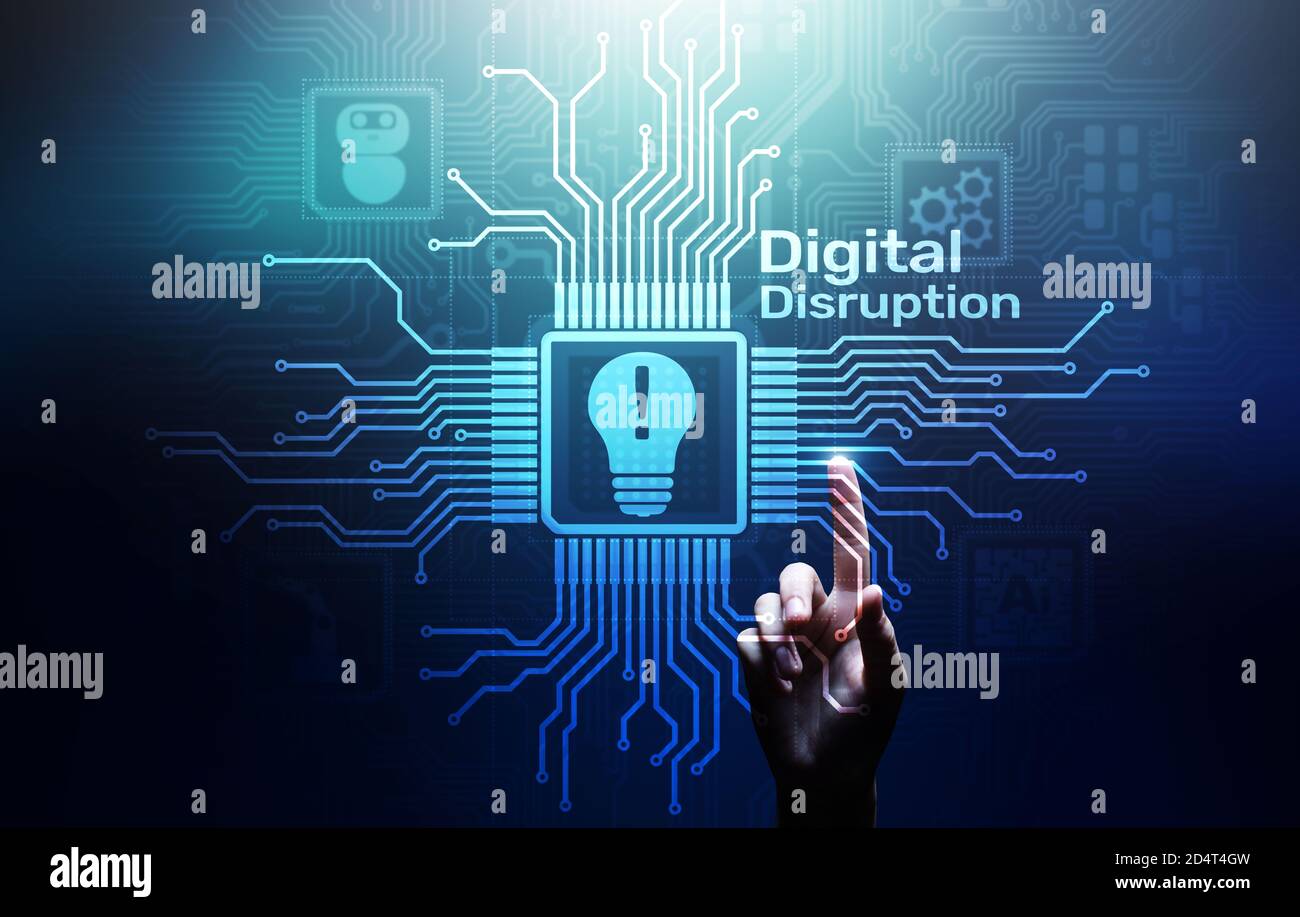 Digital Disruption. Disruptive business ideas. IOT internet of things ...