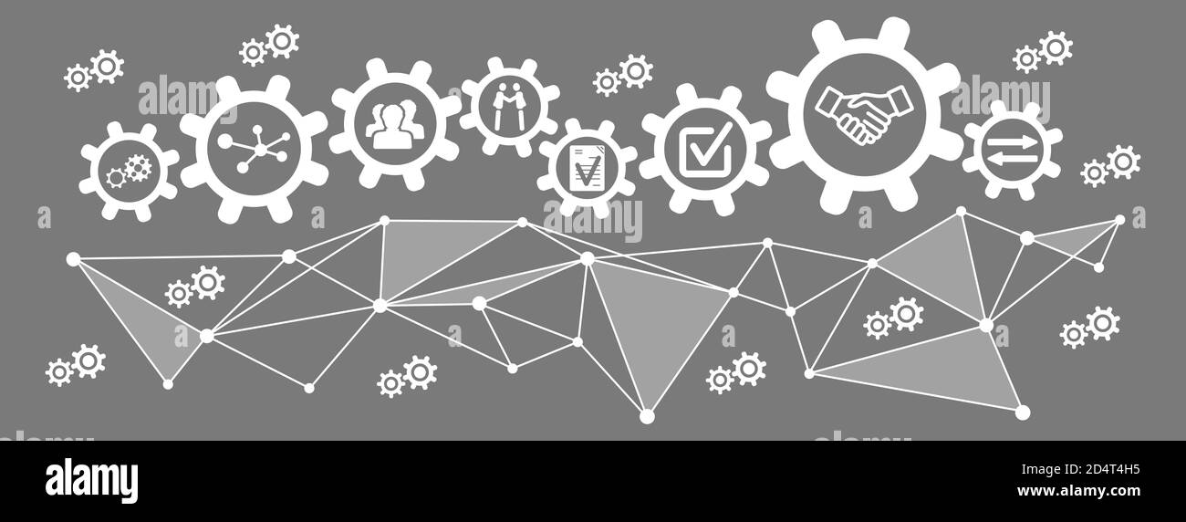 Successful corporate team collaboration Black and White Stock Photos ...