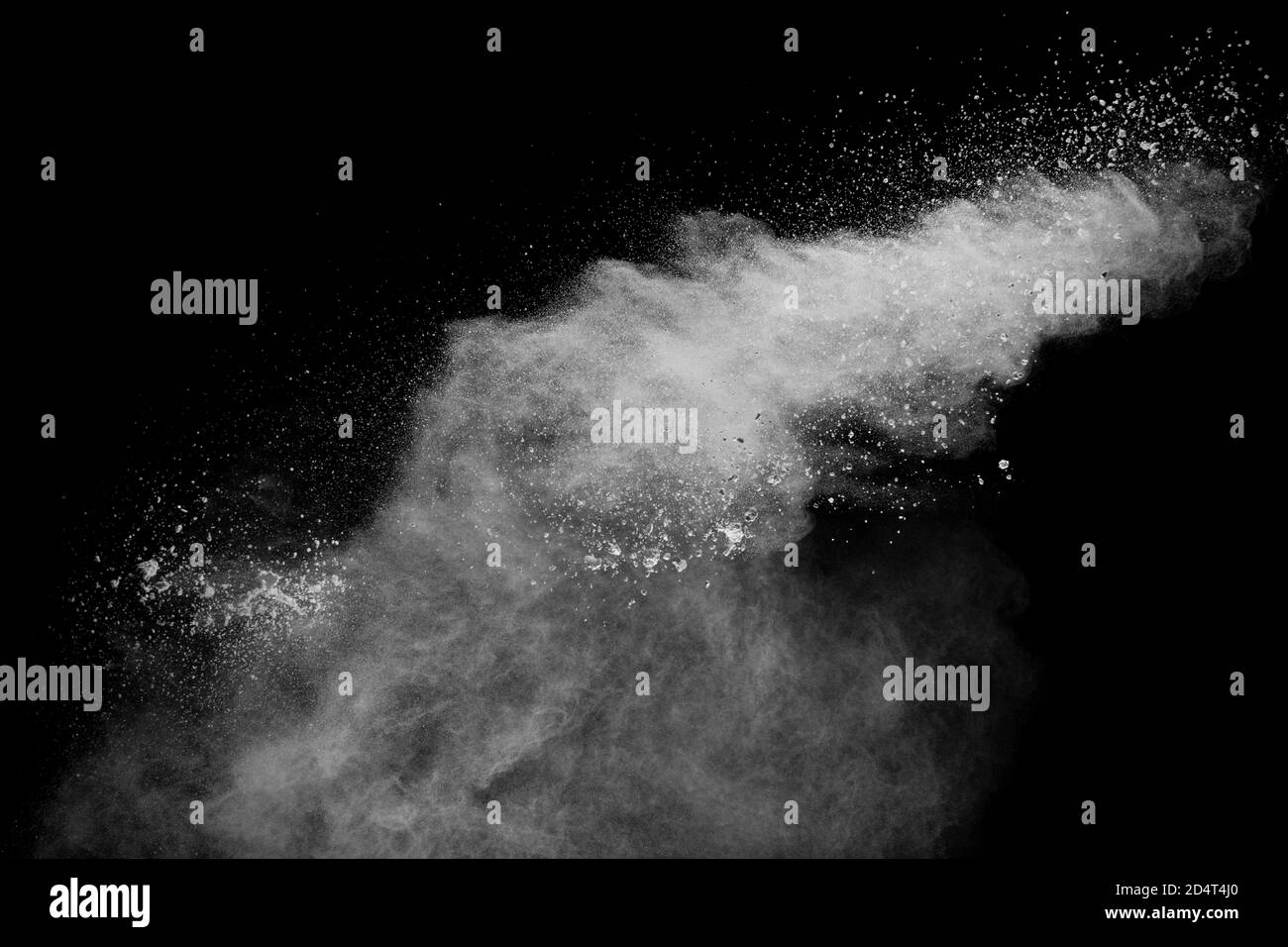 White powder explosion clouds.Freeze motion of white dust particles ...