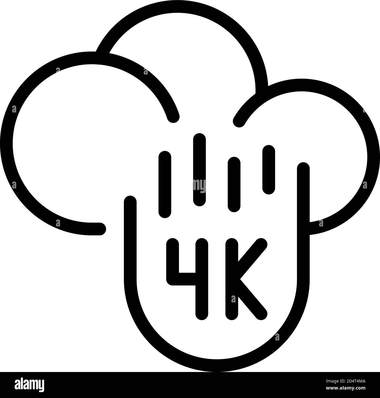 Data cloud 4k stream icon, outline style Stock Vector Image & Art - Alamy