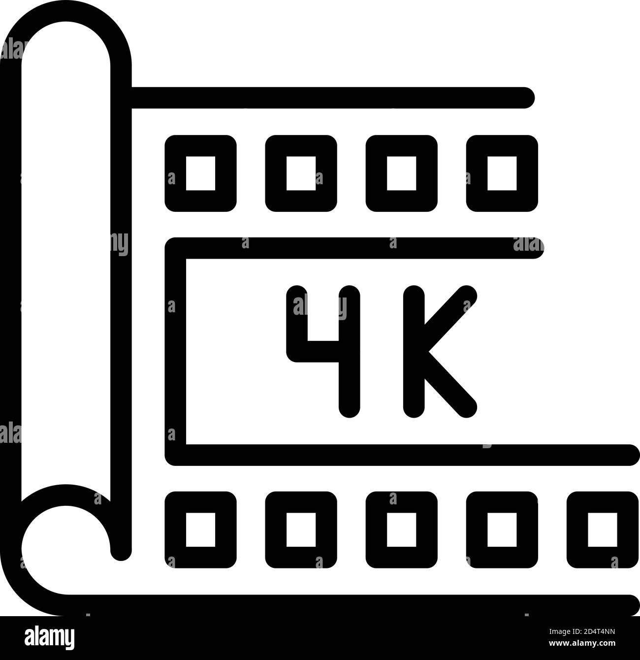 4k video stream icon, outline style Stock Vector Image & Art - Alamy