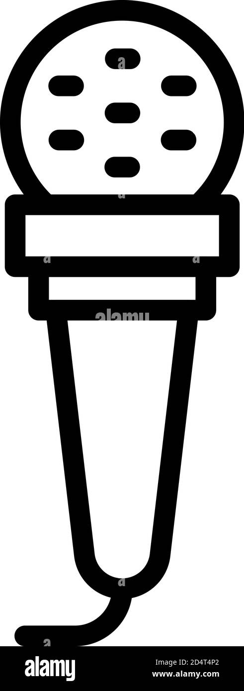 Reporter street microphone stream icon, outline style Stock Vector ...