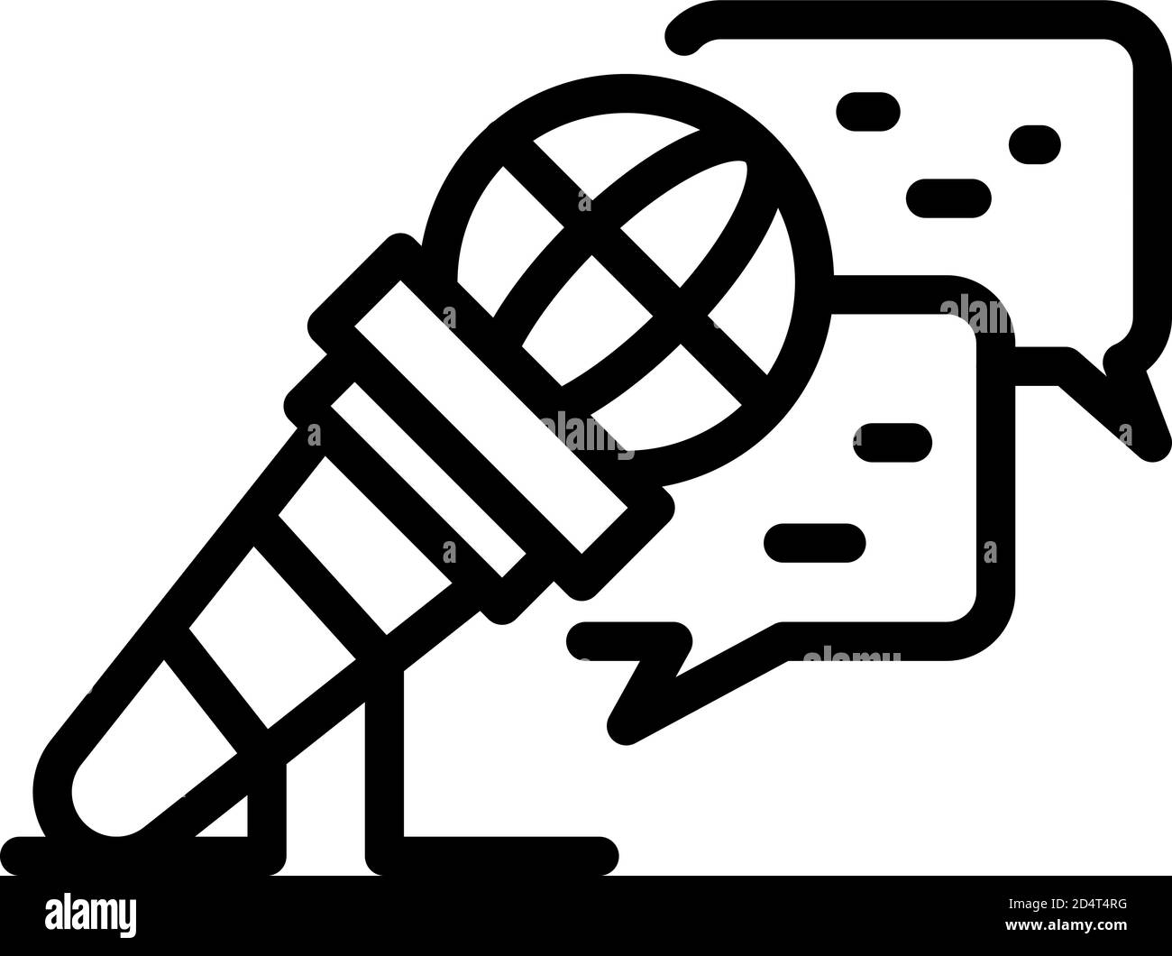Reporter microphone stream icon, outline style Stock Vector Image & Art ...