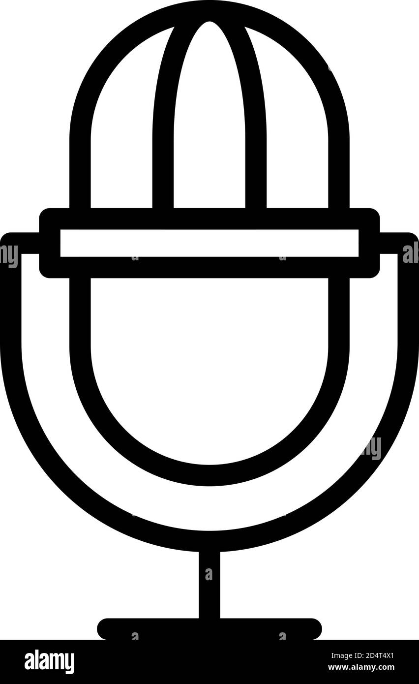 Gamer microphone online stream icon, outline style Stock Vector Image ...