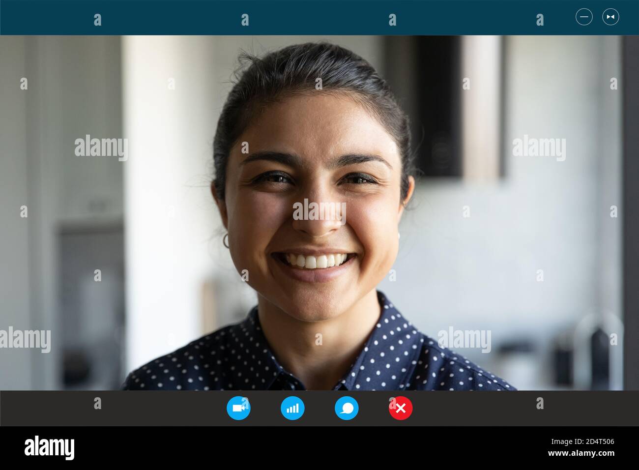 Screen view of Indian woman speak on video call Stock Photo - Alamy