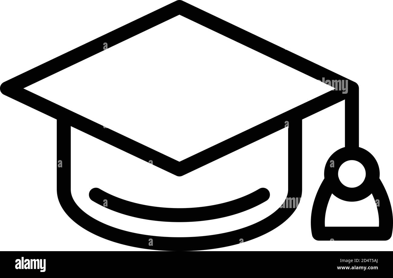 Student graduation hat icon, outline style Stock Vector Image & Art - Alamy
