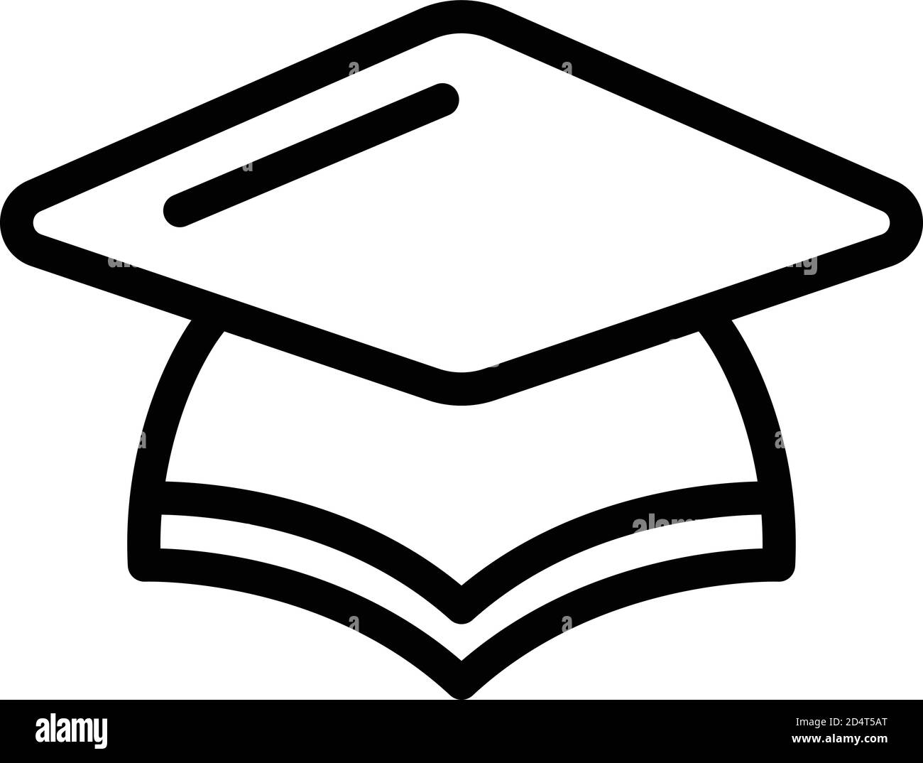 Traditional graduation hat icon, outline style Stock Vector Image & Art ...