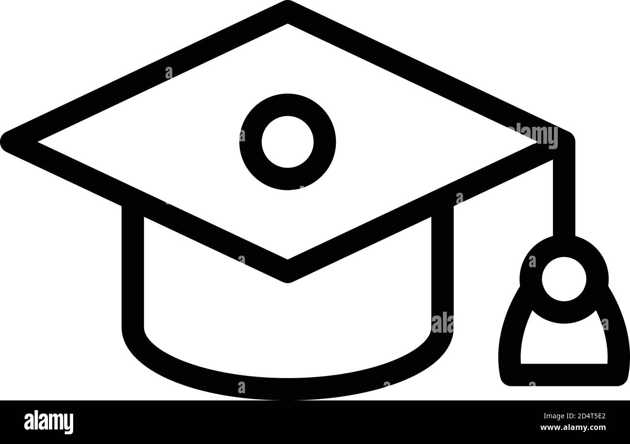 Ceremony graduation hat icon, outline style Stock Vector Image & Art ...