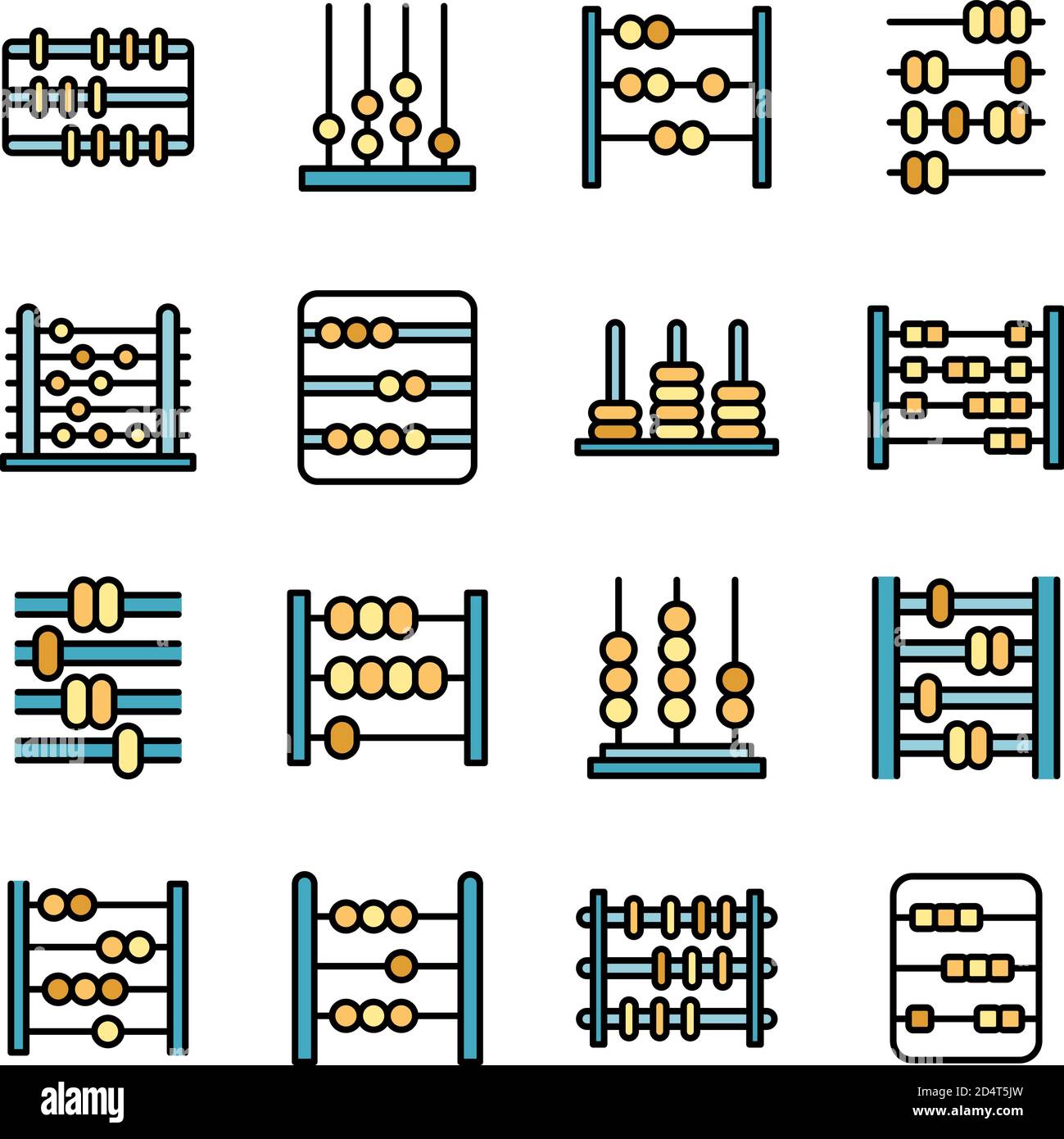 Abacus icons set vector flat Stock Vector Image & Art - Alamy