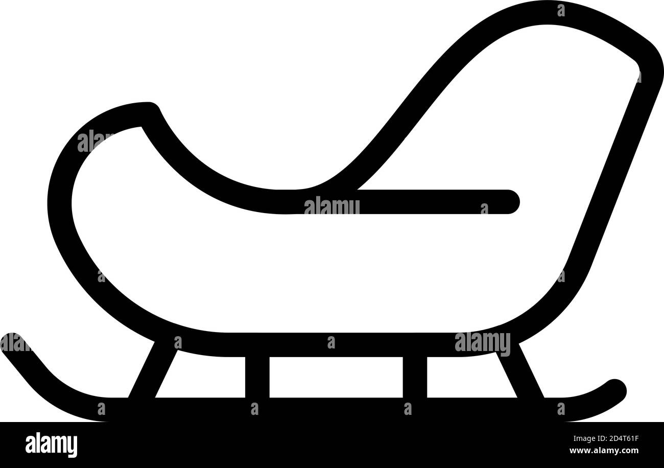 Funny santa sleigh icon, outline style Stock Vector Image & Art - Alamy