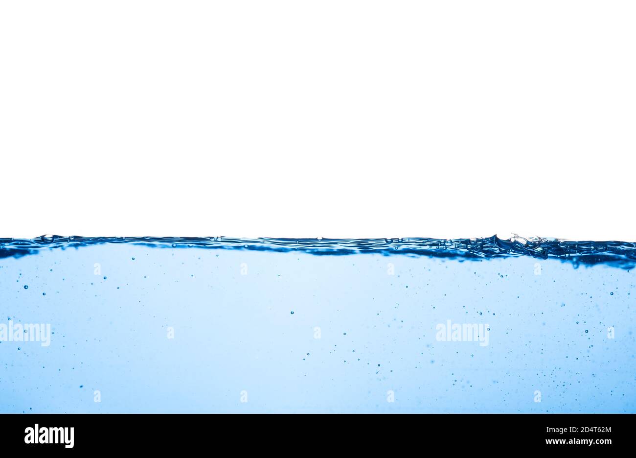 Abstract clean flow ripple surface on liquid. Light blue water wave with air bubbles and a ...