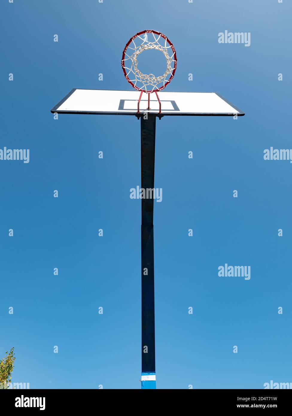 outdoor basketball hoop in the park, blue sky background Stock Photo ...