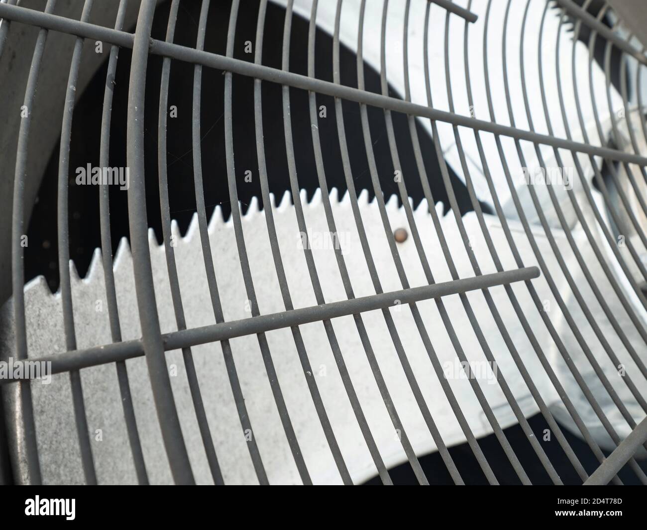 Air conditioner unit fan rotating. Industrial air conditioning system ...