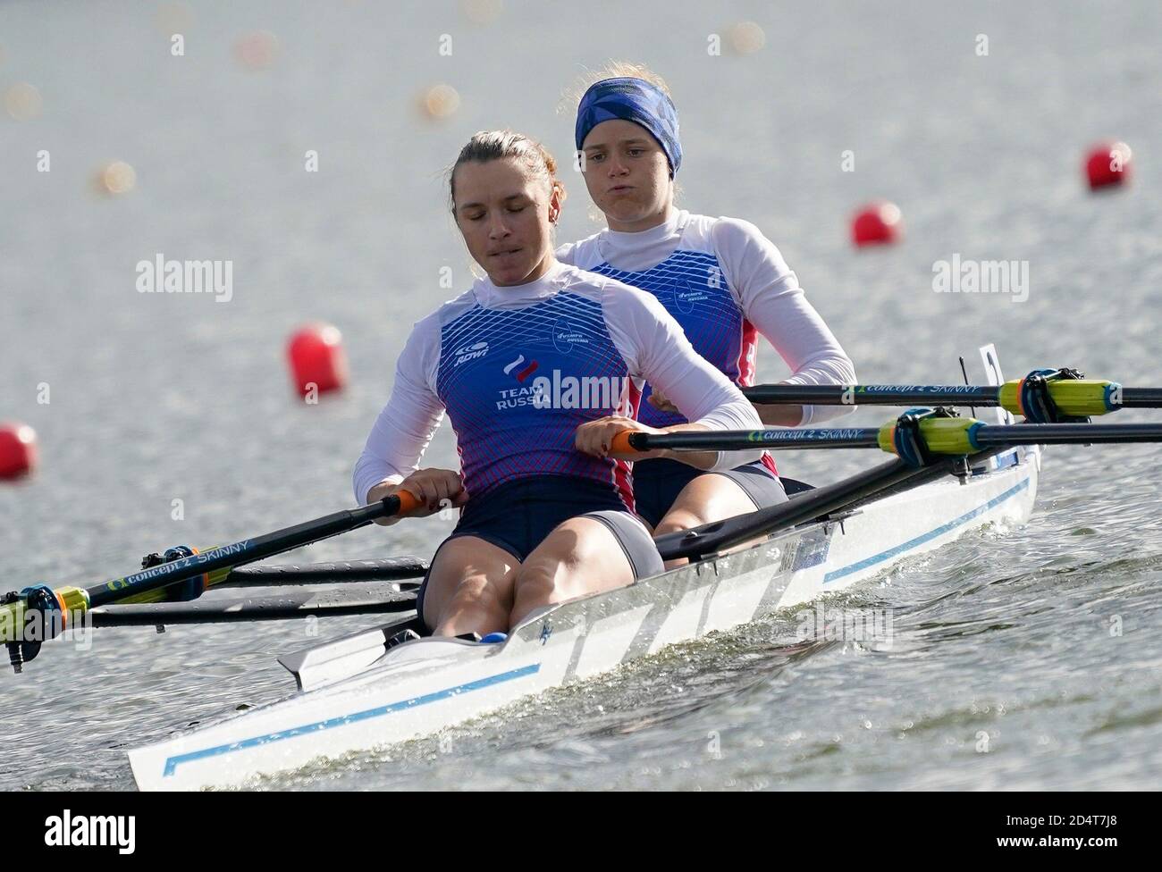 Women double sculls Iana Merenkova and Julia Volgina of Russia during ...