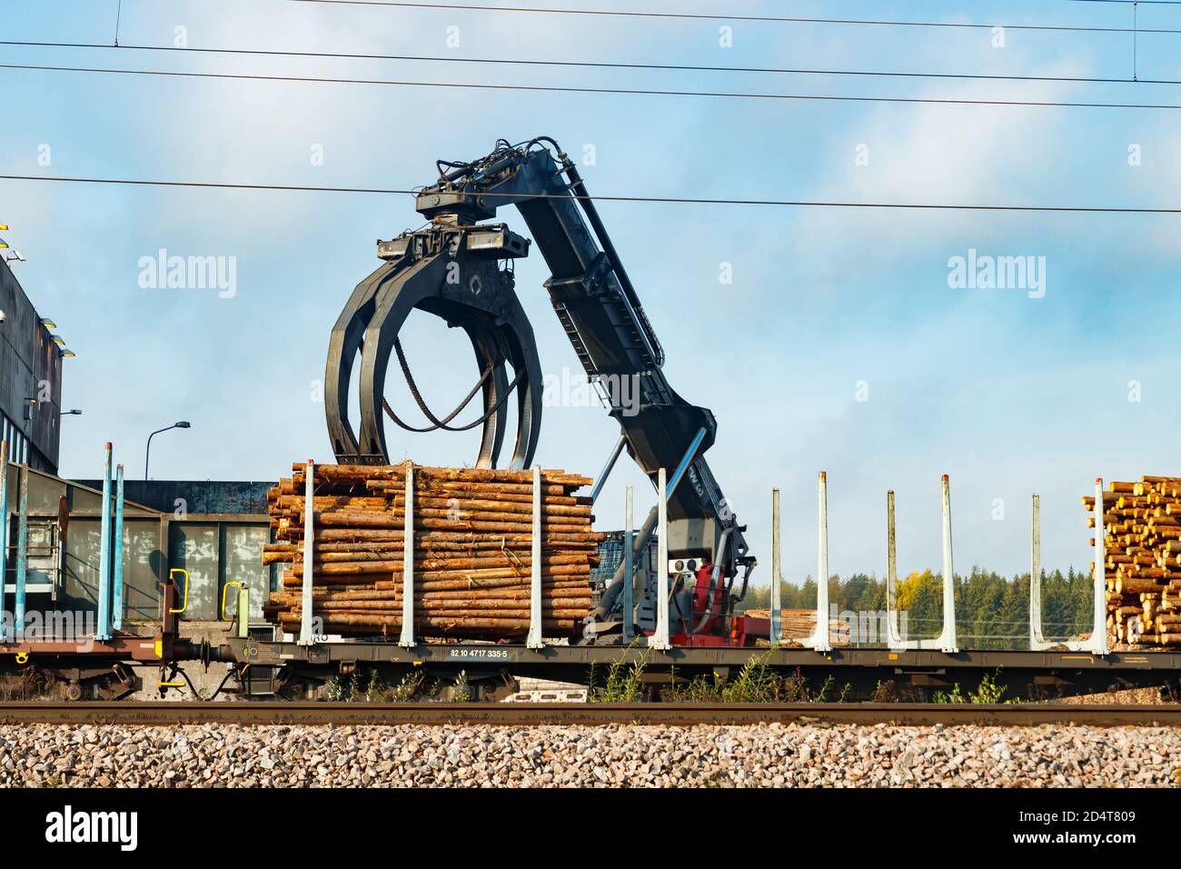 Timber Wood Tree Log Loader Unload High Resolution Stock Photography ...