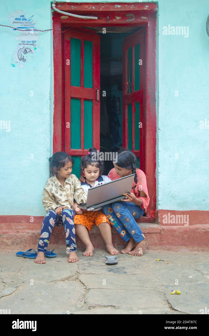 Coronavirus Outbreak. Lockdown and school closures. Indian school kids ...