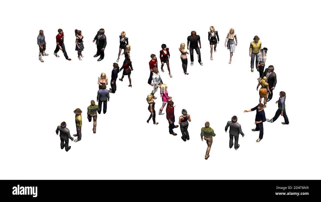 people - arranged in number 70 - without shadow - isolated on white ...