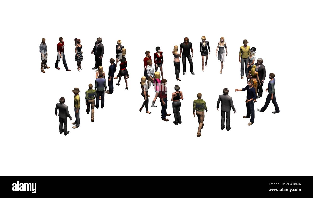 people - arranged in number 70 - without shadow - isolated on white ...