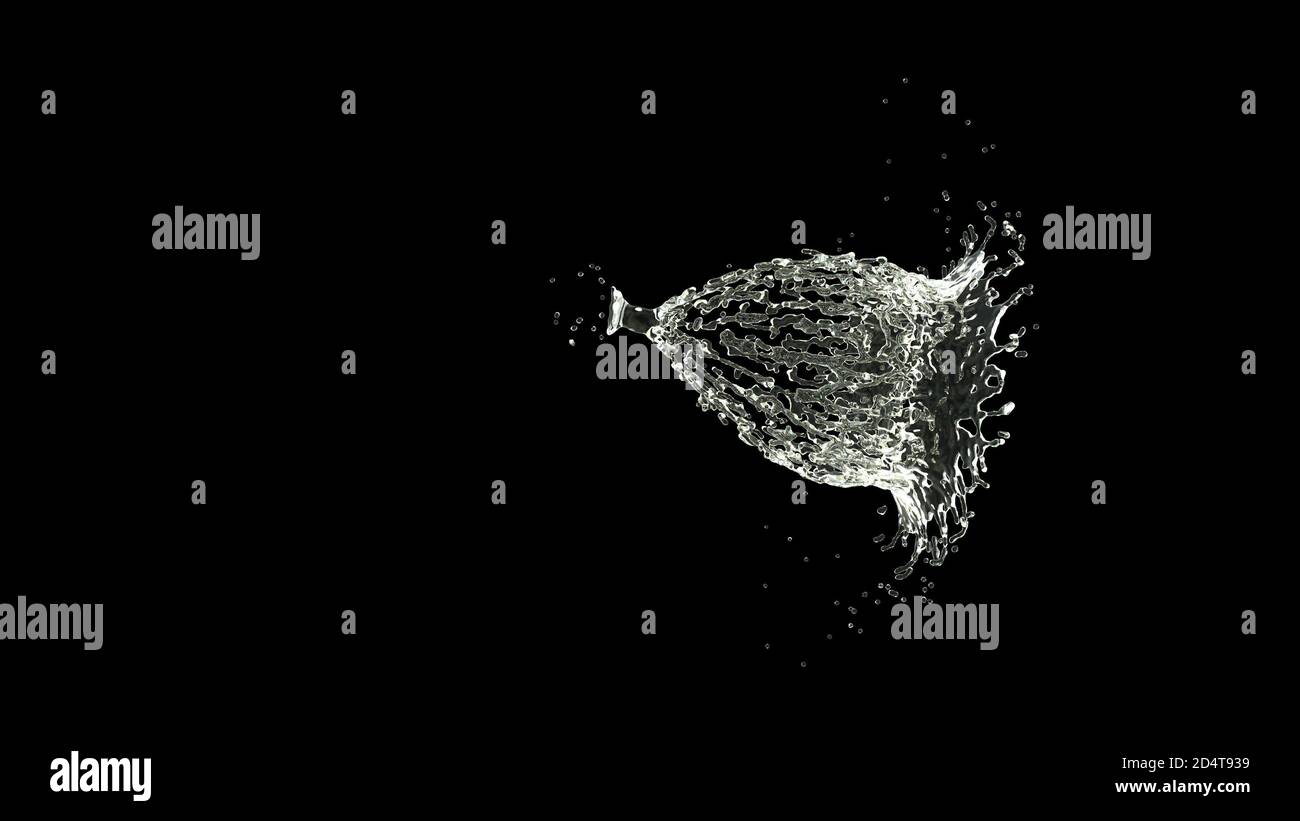 Water drop explosion splash 3d rendering Stock Photo - Alamy