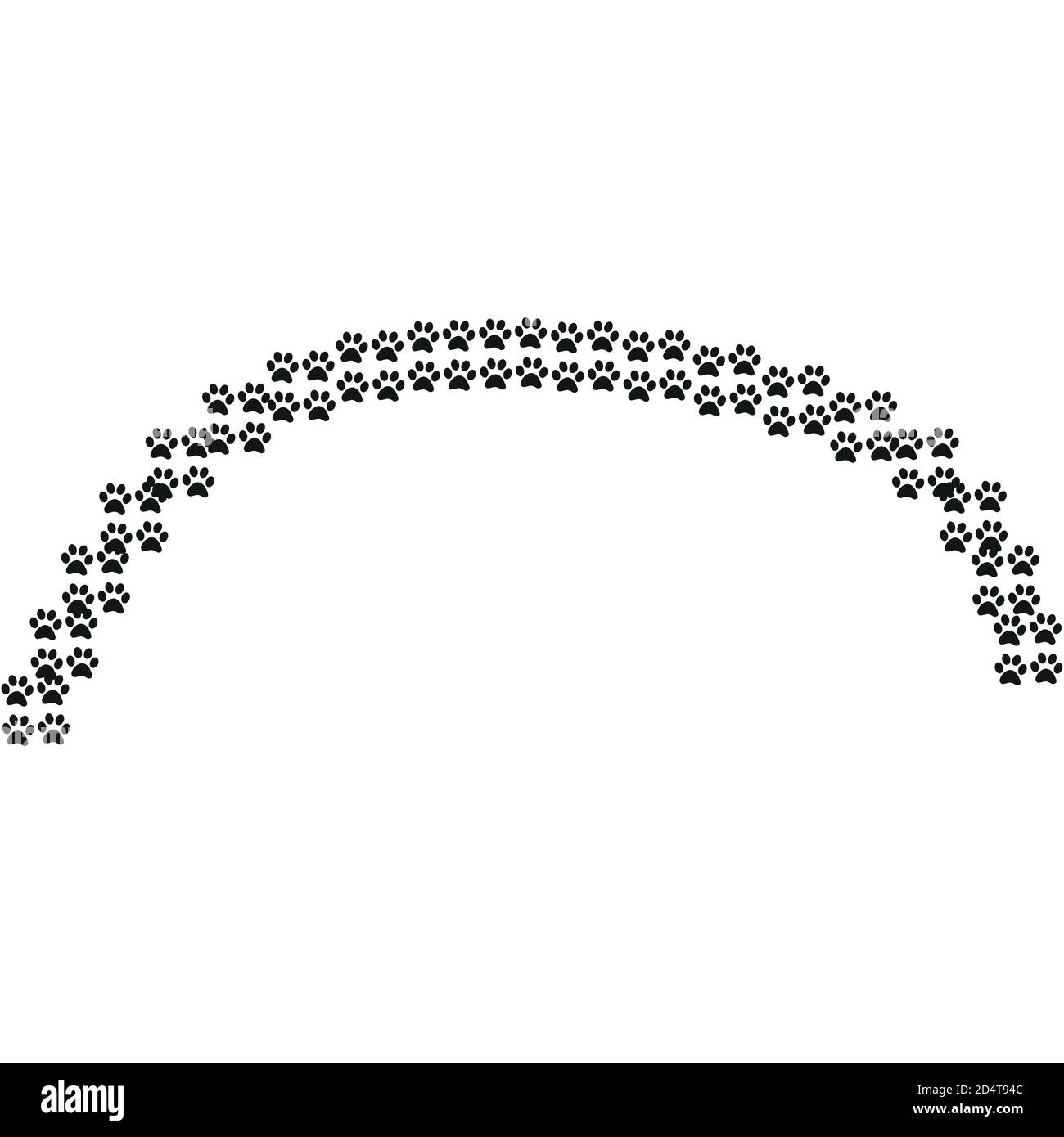 Footpath trail of animal. Dog or cat paws print. Trail footpath ...