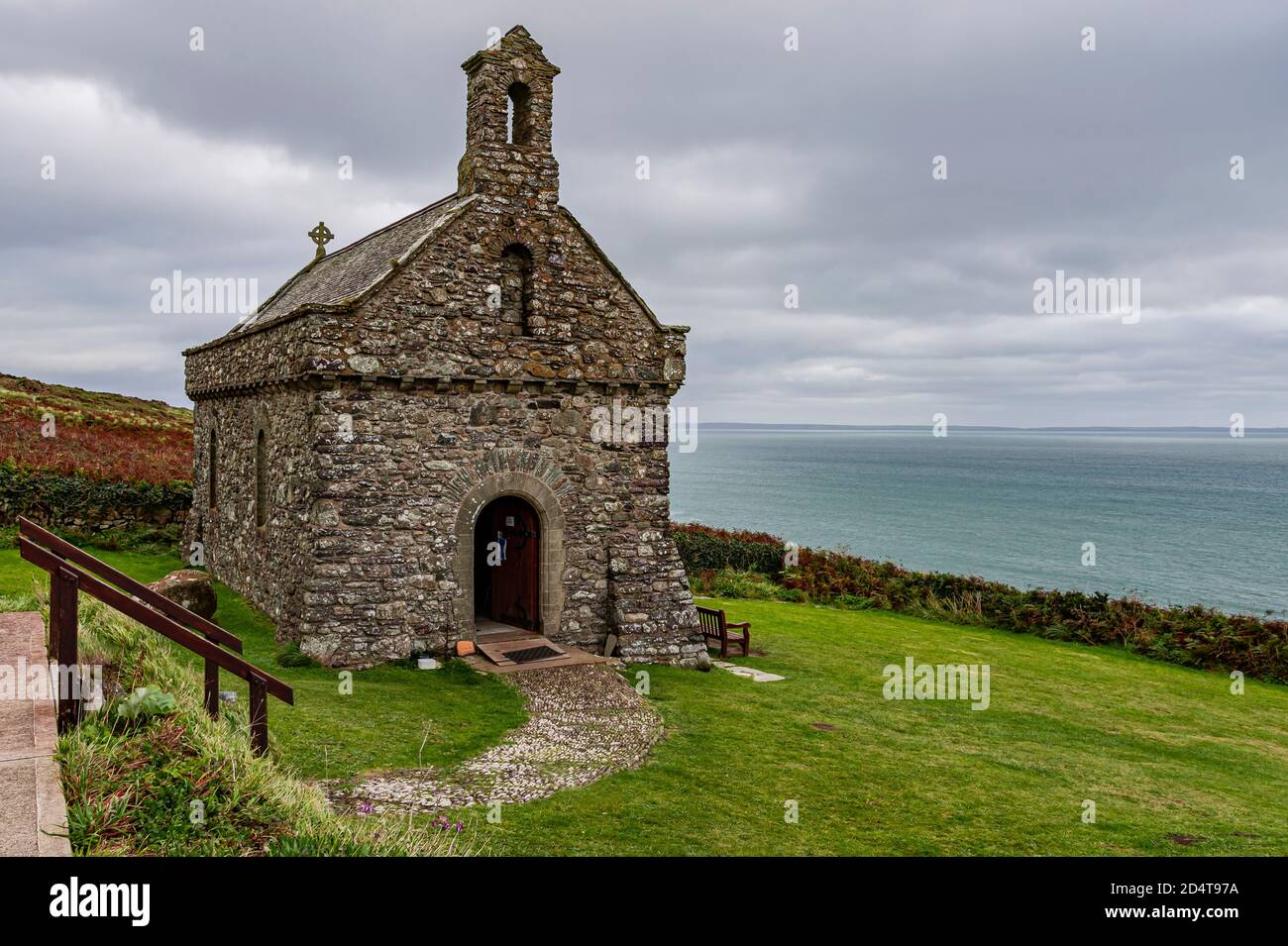 st nons chapel and well Stock Photo - Alamy