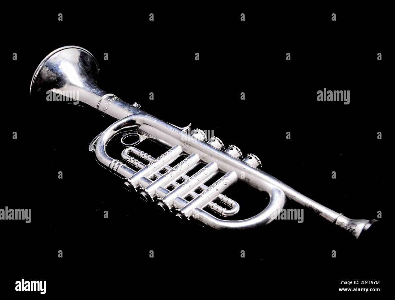 Silver Vintage Toy Trumpet Stock Photo - Alamy